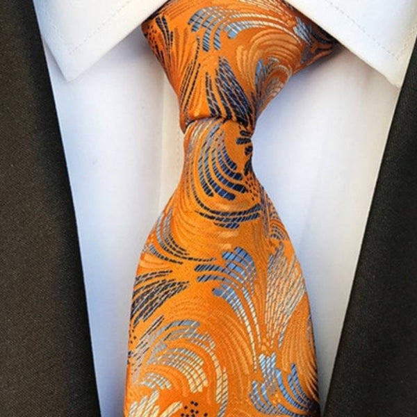 Cravate Orange à Motifs | Cravate Gentleman